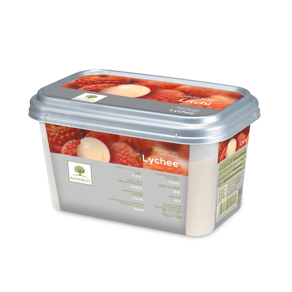 Ravifruit Frozen Fruit Puree Lychee 5x1kg Tub - Mayers Fine Food