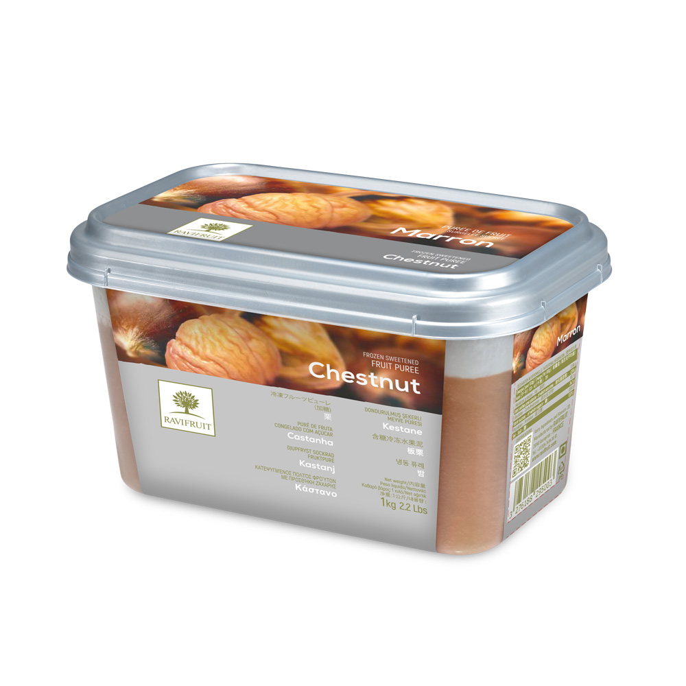 Ravifruit Frozen Fruit Puree Chestnut 5x1kg Tub - Mayers Fine Food