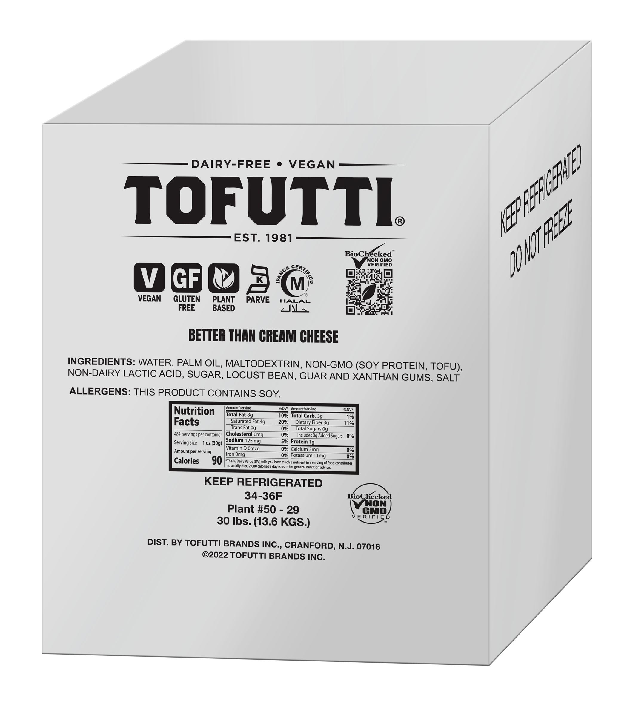 Tofutti Better Than Cream Cheese 13kg - Mayers Fine Food