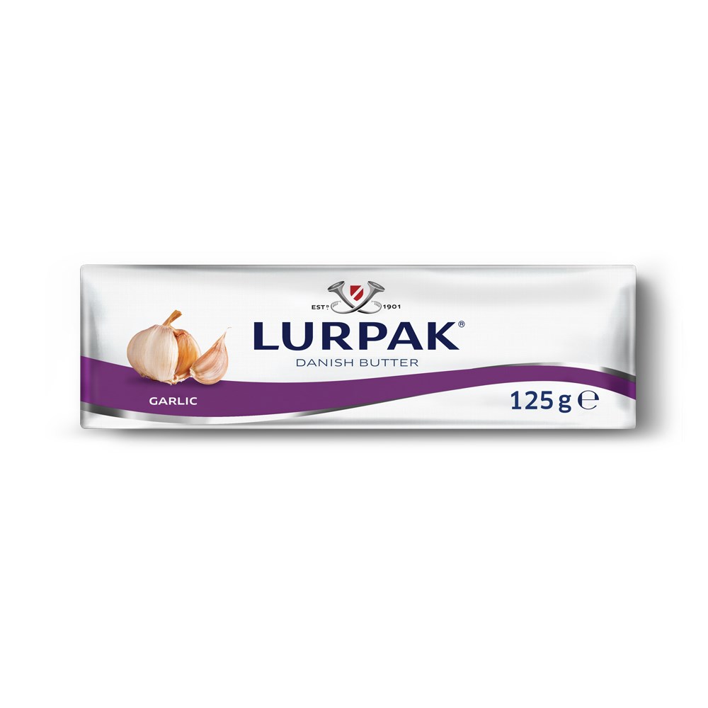 Lurpak Butter with Crushed Garlic 12x125g - Mayers Fine Food
